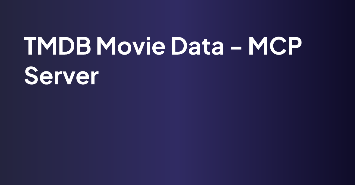 TMDB Movie Data - MCP Server